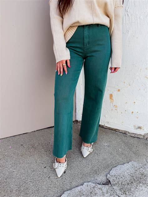 Rylin Wide Leg Pants Green Ikt