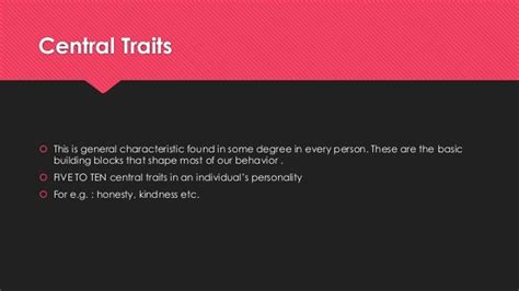 Allport S Trait Theory Of Personality