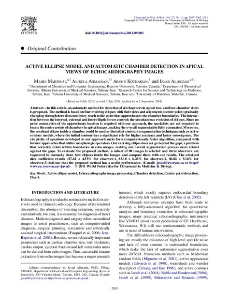 Pdf Active Ellipse Model And Automatic Chamber Detection In Apical Views Of Echocardiography
