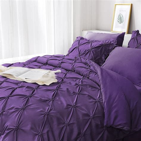 Jollyvogue Queen Comforter Set 7 Pieces Purple Bed In A