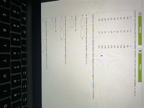 Solved Consider The Following Data For A Dependent Variable