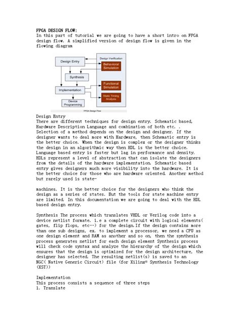 fpga design flow pdf hardware description language field