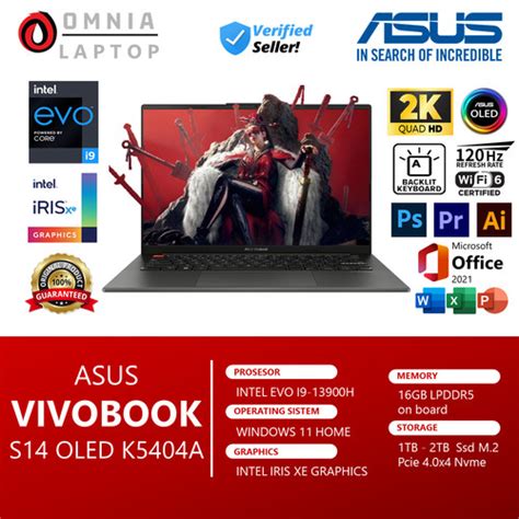 Jual Laptop Asus Vivobook S Oled K Va Intel Evo I H Ram Gb Ddr Tb Ssd K