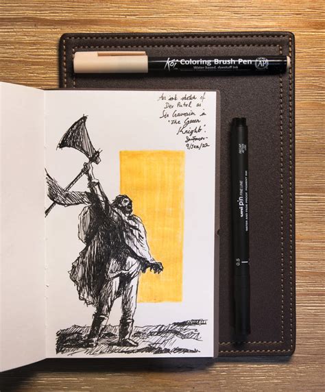 Ink Sketch Of Dev Patel As Sir Gawain By Samkuchingdraws On Deviantart