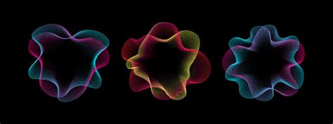 여러 가지 빛깔의 네온 음파 세트입니다 사운드 Doots 라인 방사형 스펙트럼 다채로운 이퀄라이저 배경입니다 음악 포스터와 배너를 위한 다채로운 커버 벡터 방사형 스펙트럼