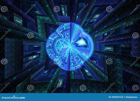 Blue Physics Education Fractal Logo Background Web Page Backdrop