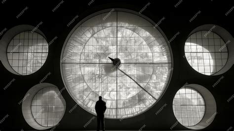 Premium Photo Silhouette Of A Man Looking Through The Window At The Clock Premium Photo Silhouette Of A Man Looking Through The Window At The Clock