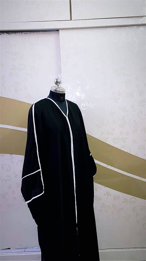 Obsidian Black And White Abaya Three Pc Set White Abaya Abaya Black Hijab