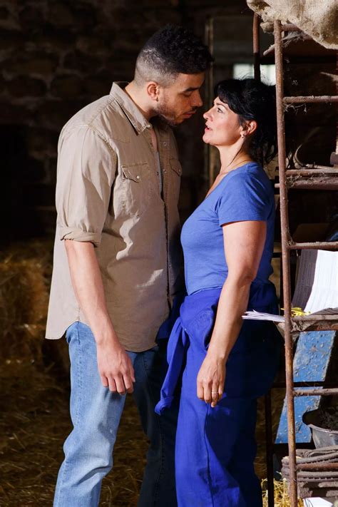 Emmerdales Moira Sinks Into Hay With Nate In Steamy Pre Watershed