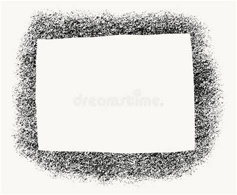 Rectangle Shape Frame With Textured Edges Grunge Style Black Square