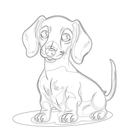 Perro Salchicha Lindo Página Para Colorear Páginas Para Colorear Mimi