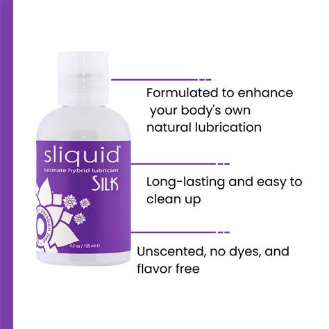 Sliquid Silk Hybrid Lubricant Non Staining Sex Lube