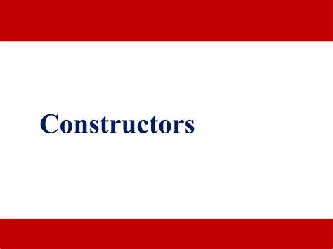 Constructors Ppt