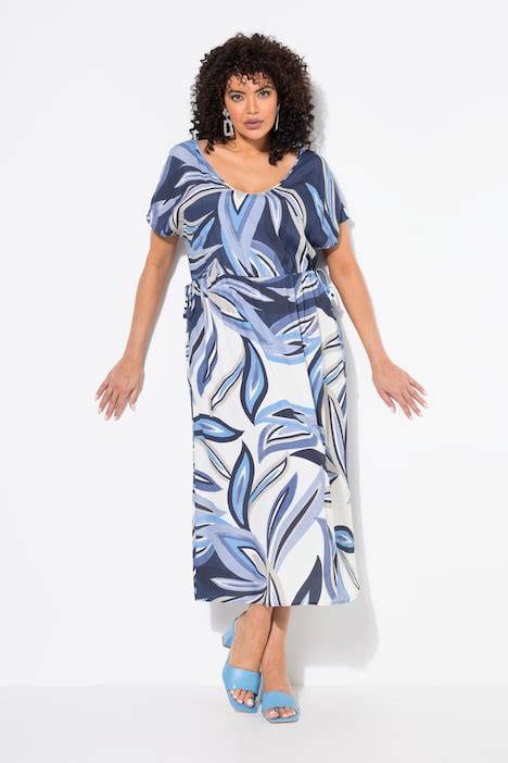 Maxi šaty Lístky Stahování V Pase Výstřih Do V Bez Rukávů Vesmírná