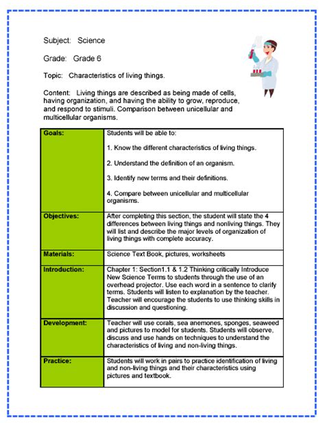 Detailed Lesson Plan For Elementary Science