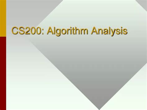 PPT CS Algorithm Analysis PowerPoint Presentation Free Download ID