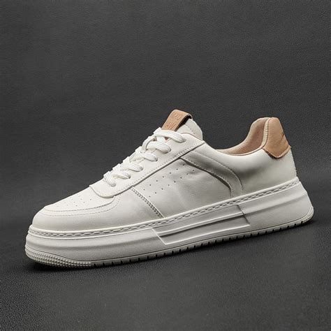 Men Fashion Cowhide Leather Casual Sneakers Sneakers Outfit Men