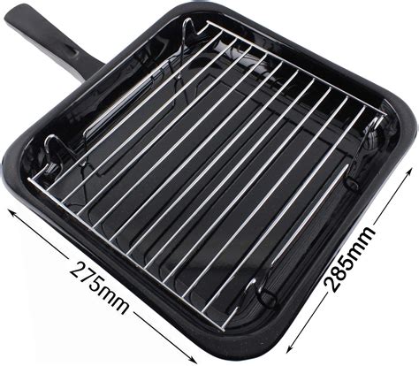 Pendeford Enamel Grill Pan And Rack 28x22x4cm Black Uk