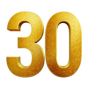 Golden Colour Number 30 Golden Number 30 Number 30 Number Png