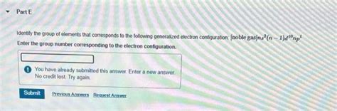 Solved Part E Identify The Group Of Elements That Chegg Com