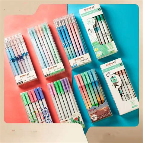 卡通中性笔好写的035038mm可爱水性笔黑色拔帽式中性笔虎窝淘