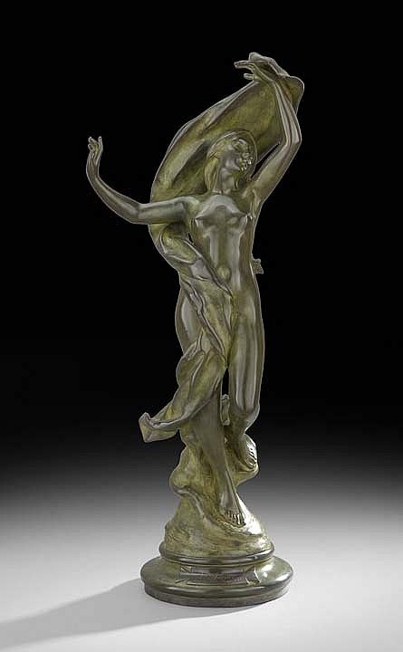 Lot French Patinated Bronze Figure Of Laurore