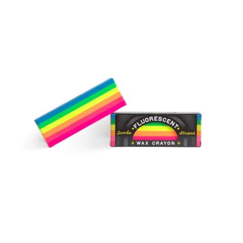 Fluorescent Jumbo Striped Wax Crayon Whistle Stop Hobby And Toy