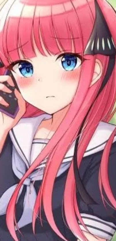 Anime Girl With Phone Wallpaper Free Download