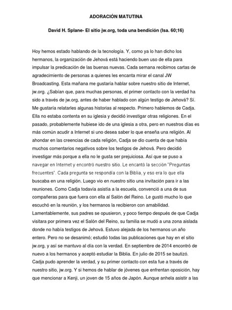 David H Splane El Sitio Jw Org Toda Una Bendición Isa 60 16