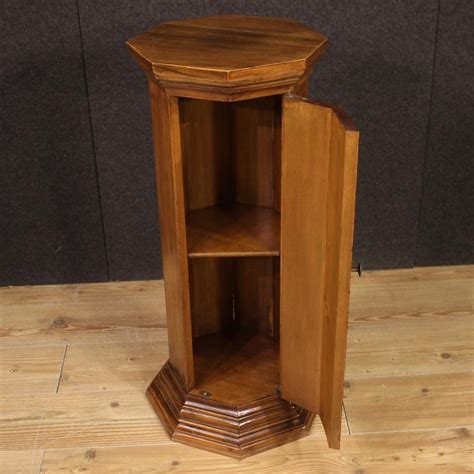 20th Century Wood Italian Octagonal Column Side Table 1970 For Sale At 1stdibs