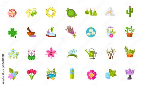 Plants Icon Set Stock Vector Adobe Stock