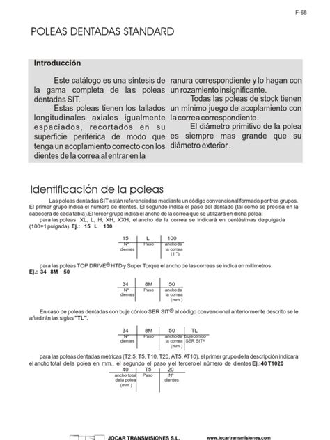Poleas Dentadas Selección 3 Pdf Ingeniería De Edificación Materiales De Construcción