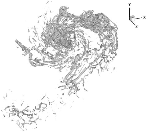 Isosurface Of ω Obtained By A Three Dimensional Computation Of The