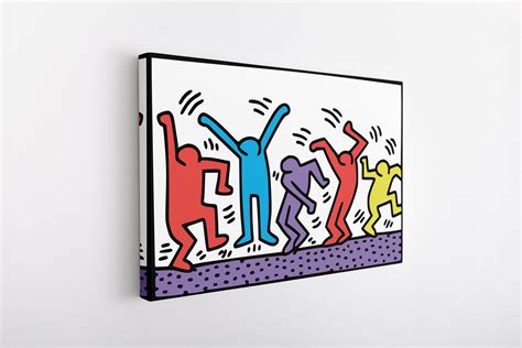 Keith Haring Dancer Poster Keith Haring Dancing People Canvas Rainbow
