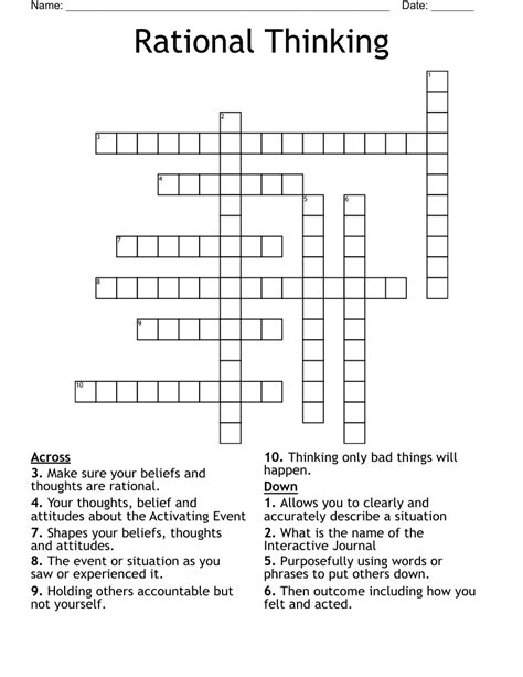 Rational Thinking Worksheets