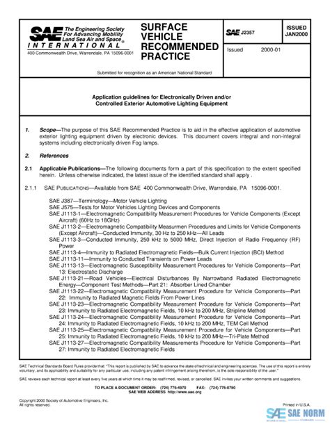 Sae J 2357 Series Pdf Sae Standards Hub