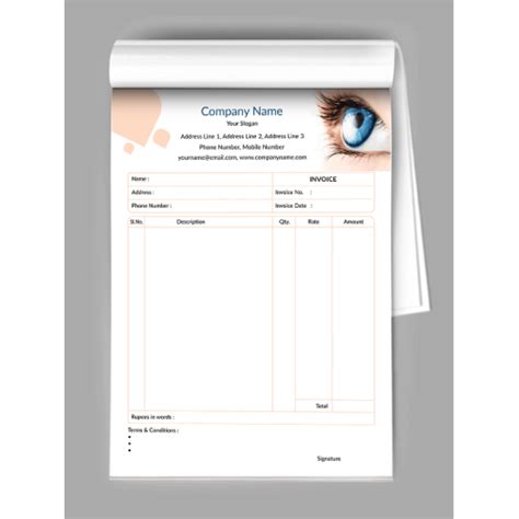 Eye Care Bill Book Design