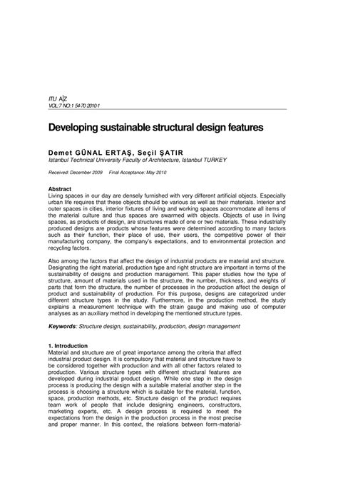 Pdf Developing Sustainable Structural Design Features