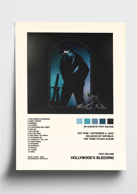 Post Malone Hollywoods Bleeding Album Art Tracklist Poster The