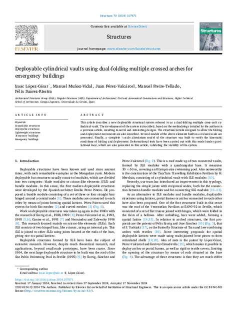 Pdf Deployable Cylindrical Vaults Using Dual Folding Multiple Crossed