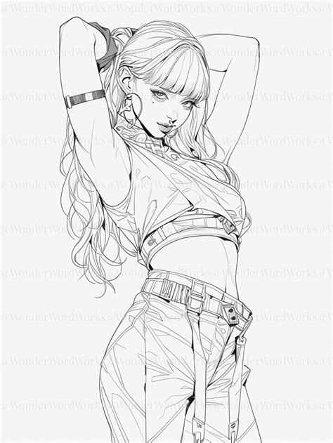 K Pop Idol Coloring Page