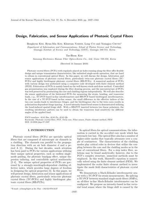 Pdf Design Fabrication And Sensor Applications Of Photonic Crystal