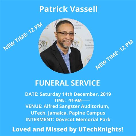 Funeral Service Of Patrick Vassell Former Supervisor Printery Utech Jamaica Utech Alumni Blog