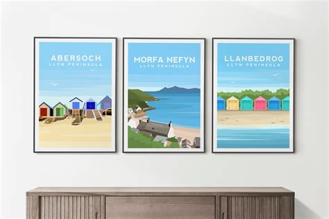 Llyn Peninsula Art Print Set Set Of 3 Welsh Travel Prints Abersoch