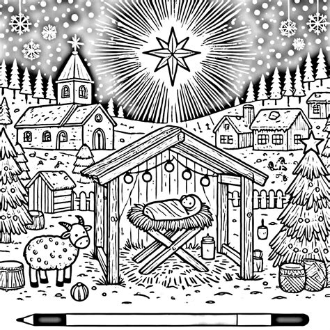 43 Coloriage Crèche De Noël Gratuit Magie De La Nativité