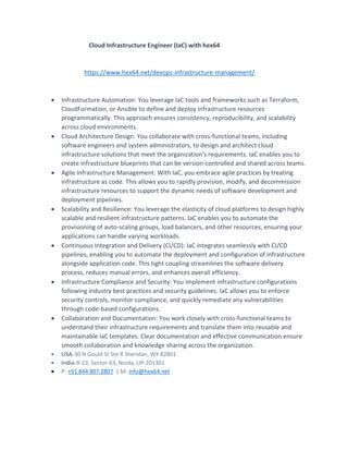 Cloud Infrastructure Engineer IaC With Hex Docx