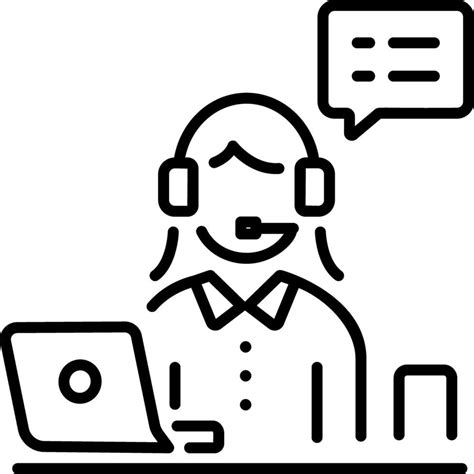 Customer Assistant Support Icon In Linear Style 57310694 Vector Art At Vecteezy