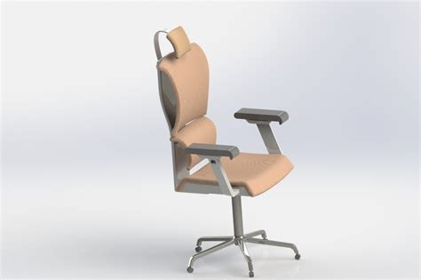 Office Chair Step Iges Solidworks 3d Cad Model Grabcad