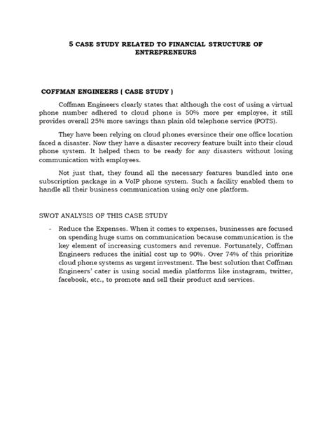 5casestudyrelatedtofinancialstructureofentrepreneurs Pdf