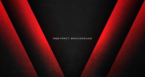 3d Black Rough Grunge Techno Abstract Background Overlap Layer On Dark Space With Red Light